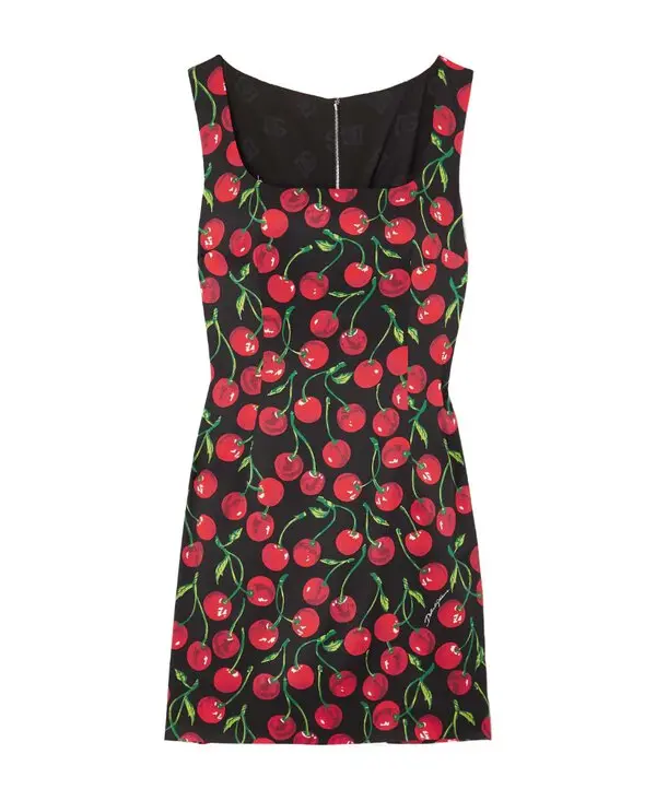 Dolce & Gabbana Cherry Print Sleeveless Mini Dress
