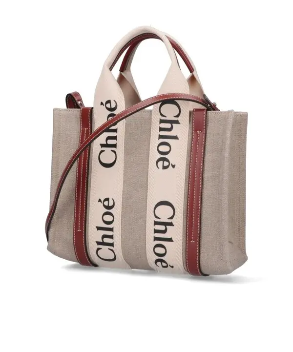 Chloé Woody Small Tote Bag - Nude