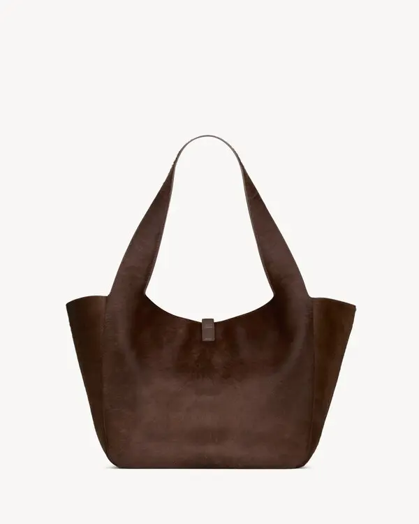 Saint Laurent Le 5 À 7 Bea Tote Bag In Pony Hair Leather - Brown