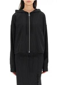 Sportmax Logo Pinstripe Zip-up Casual Jacket