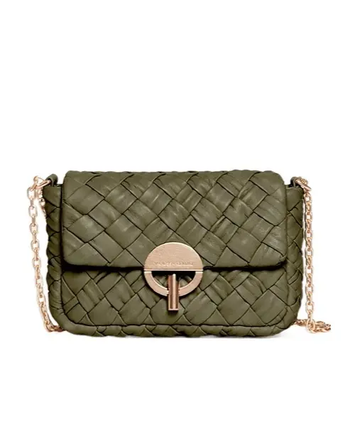 Vanessa Bruno Small Braided Leather Moon Bag