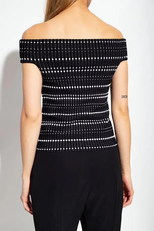 Alexander McQueen Graphic Print Off-the-shoulder Top