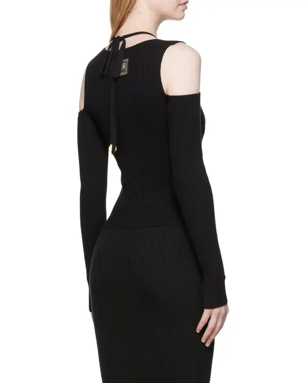 Versace Open-shoulder Knitted Pullover