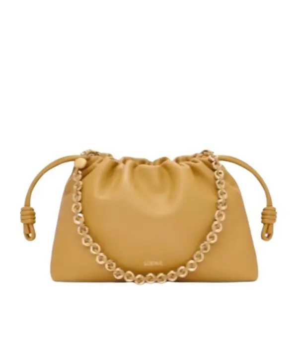 Loewe Flamenco Knotted Drawstring Bag - Brown