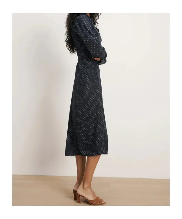 Veronica Beard Polka Dot Silk Midi Dress