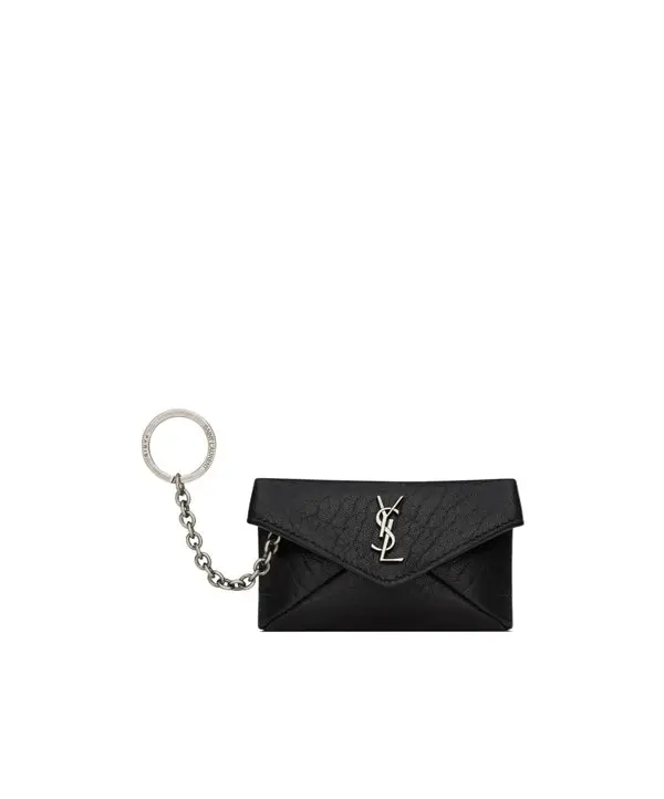 Saint Laurent Cassandre Envelope Key Case - Black