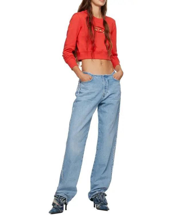 DIESEL® F-slimmy-od Cropped Sweatshirt - Red