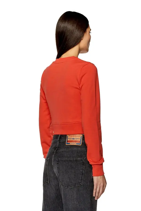 DIESEL® F-slimmy-od Cropped Sweatshirt - Red