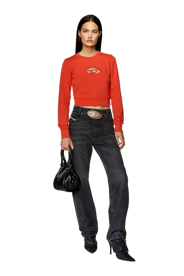 DIESEL® F-slimmy-od Cropped Sweatshirt - Red