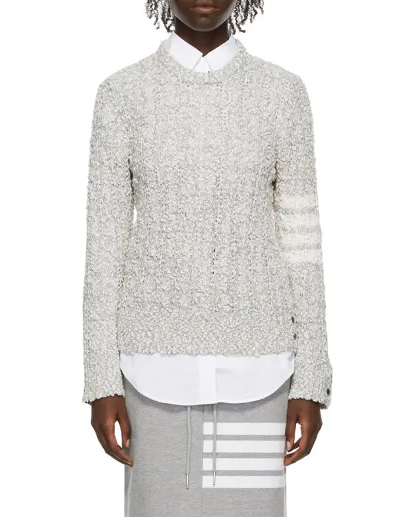 Thom Browne Open Tuck Stitch 4-bar Jumper
