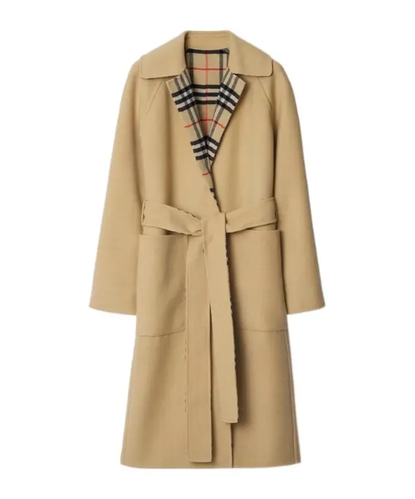 Burberry Long Sleeved Belted Reversible Trench Coat - Flaxen