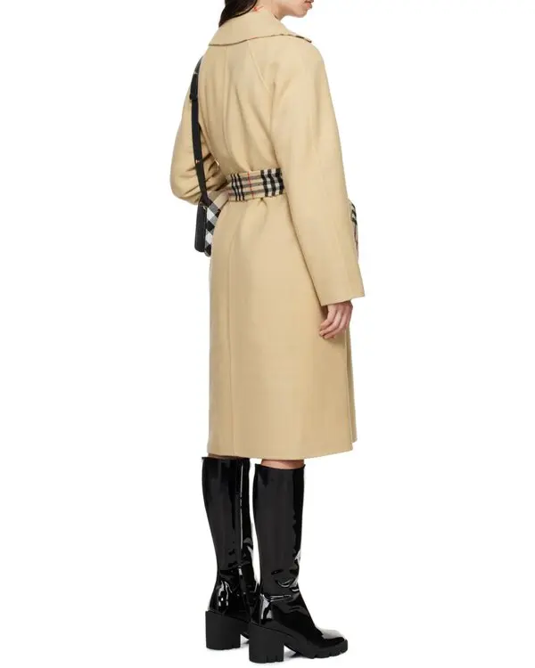 Burberry Long Sleeved Belted Reversible Trench Coat - Flaxen