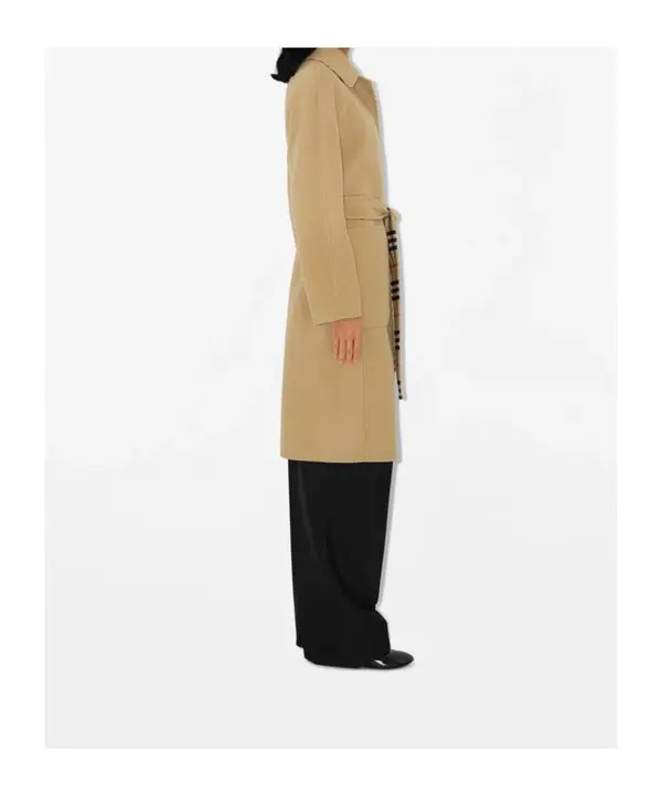 Burberry Long Sleeved Belted Reversible Trench Coat - Flaxen