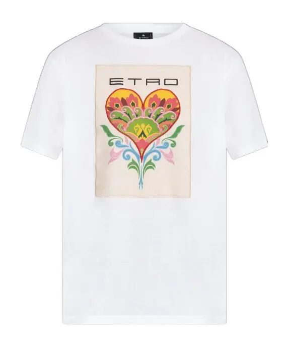Etro Motif Embroidered Crewneck T-shirt - White
