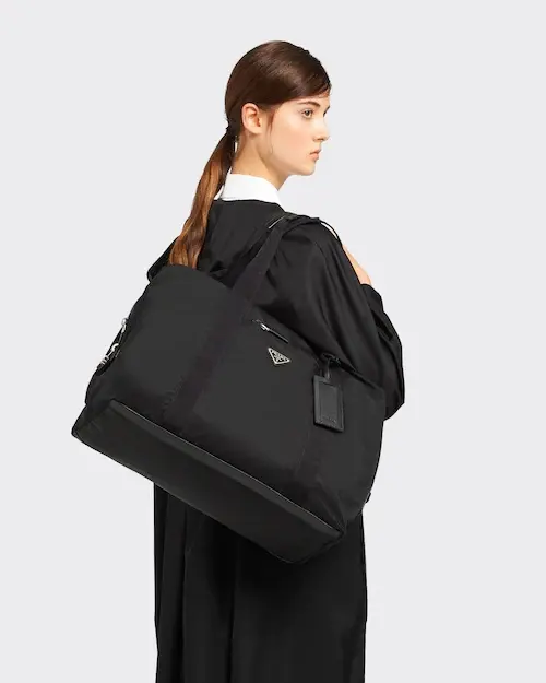 Prada Logo Triangle Zipped Travel Bag