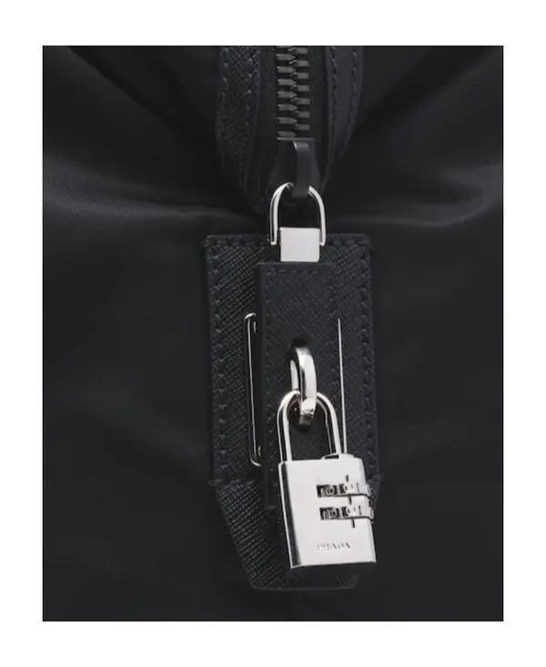 Prada Logo Triangle Zipped Travel Bag