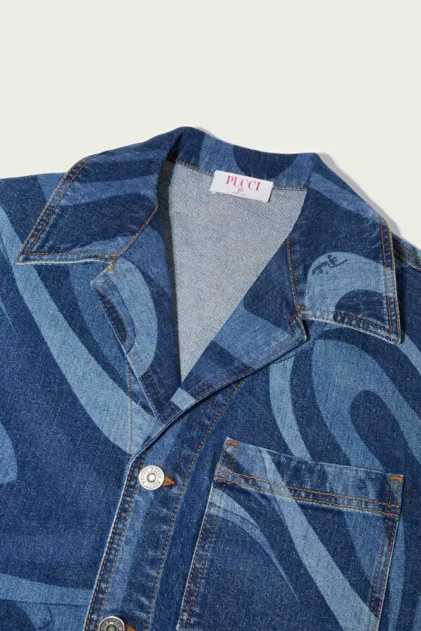 Emilio Pucci Marmo-print Denim Shirt
