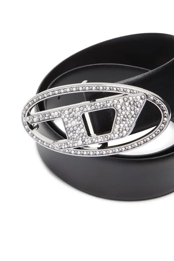 DIESEL® Embellished Logo Belt - Black
