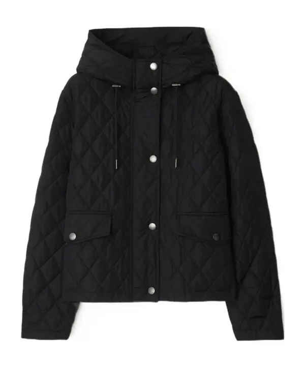 Burberry Quilted Hooded Jacket - Black