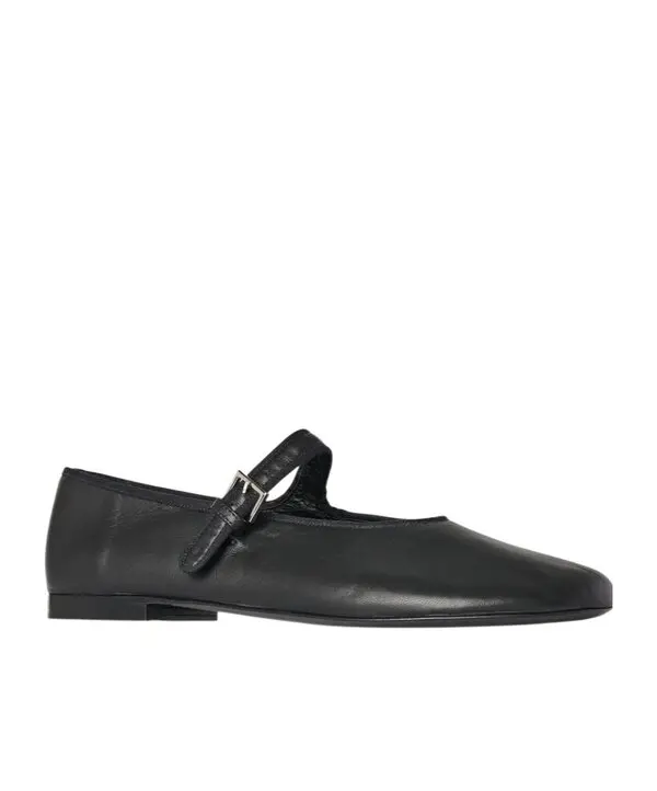 THE ROW Boheme Mj Round-toe Flat Ballerina - Black