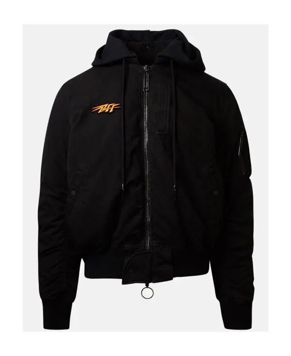 Off-White Stencil Arrows-motif Hooded Bomber Jacket