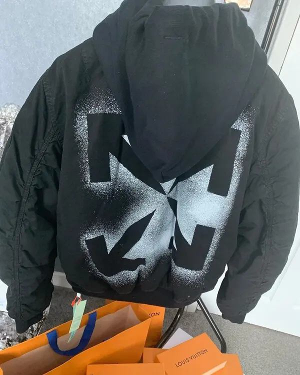 Off-White Stencil Arrows-motif Hooded Bomber Jacket