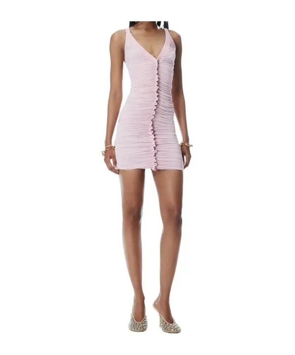 Alexander Wang Sheer Ruched Tank Minidress