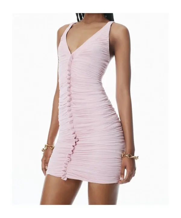 Alexander Wang Sheer Ruched Tank Minidress