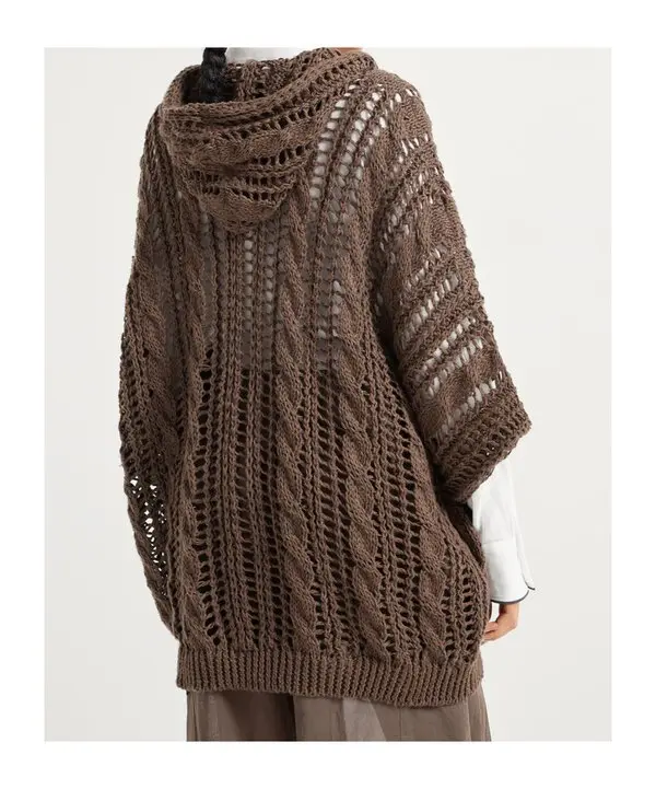 Brunello Cucinelli Zip-up Hooded Knitted Cardigan