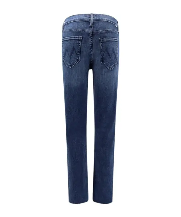 MOTHER Logo Embroidered Mid Rise Dazzler Ankle Fray Jeans
