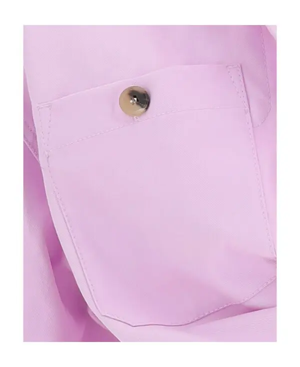 Off-White Long-sleeved Cropped Shirt With Logo Detail - Pink