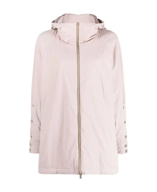 Herno Long Sleeved Zip-up Coat - Pink