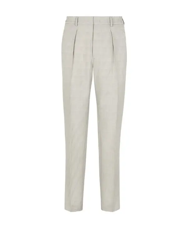 Fendi Beige Jacquard Fabric Trousers - White
