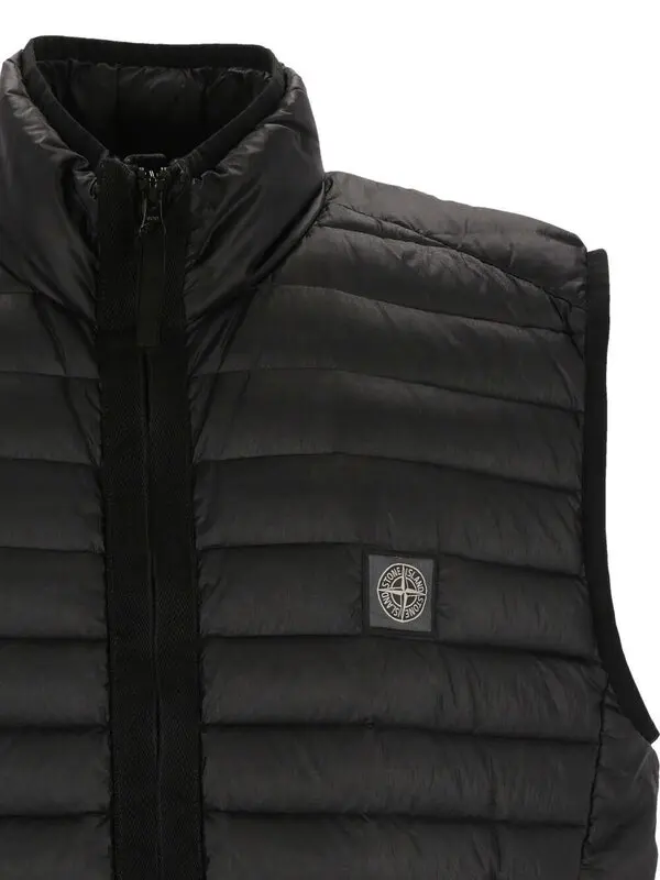 Stone Island Compass-patch Quilted Gilet - Black