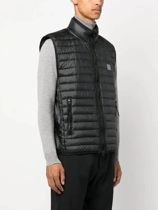 Stone Island Compass-patch Quilted Gilet - Black