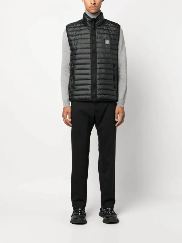 Stone Island Compass-patch Quilted Gilet - Black