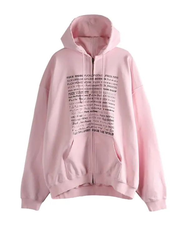 Vetements Zip Hoodie - Pink