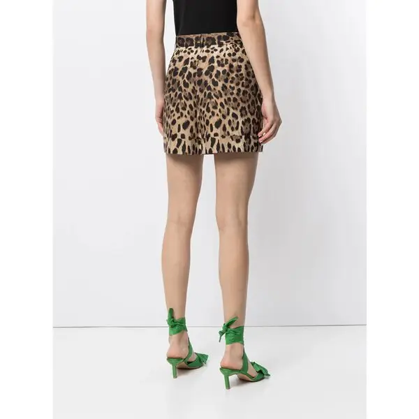 Dolce & Gabbana Leopard Printed Poplin Shorts - Multicolor