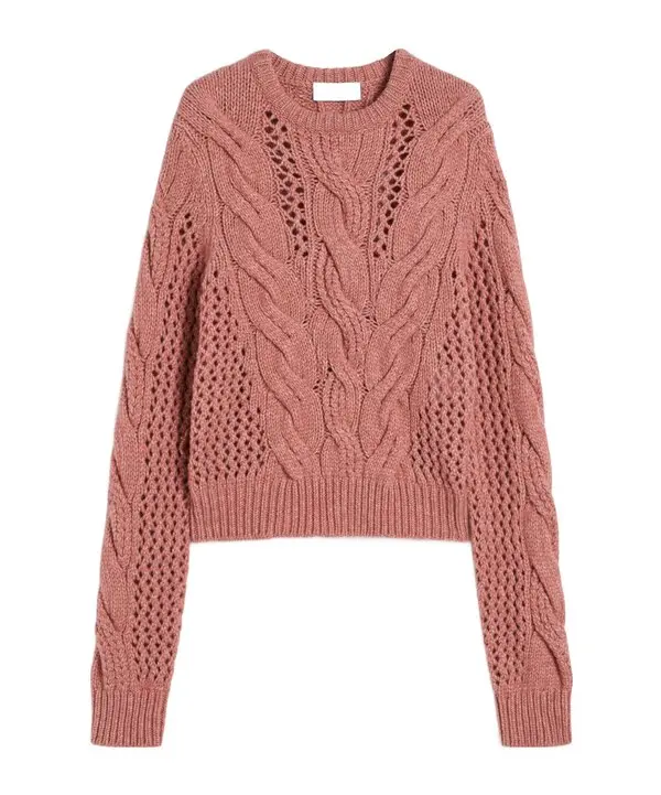 Sportmax Crewneck Long-sleeved Jumper - Pink