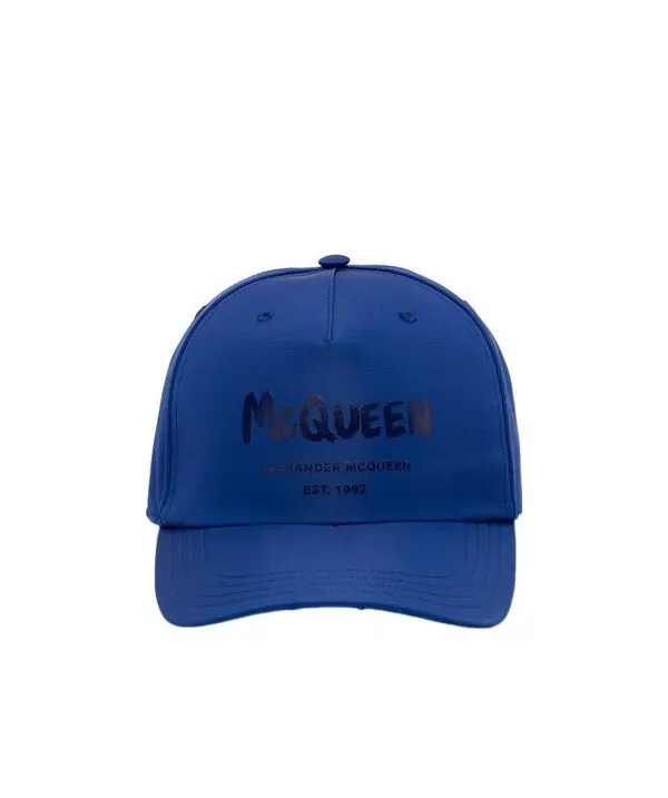 Alexander McQueen Logo Printed Baseball Cap - Blue