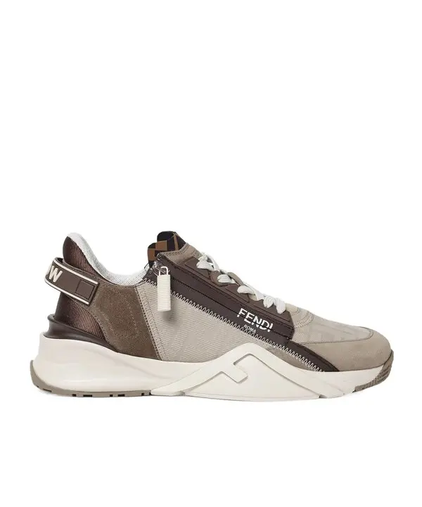 Fendi Flow Lace-up Sneakers - Light Brown
