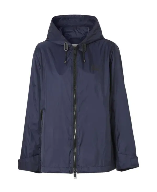 Burberry Zip-up Casual Jacket With Drawstring Hood - Blue