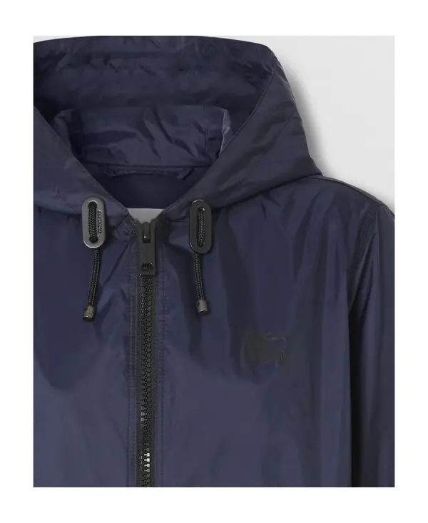 Burberry Zip-up Casual Jacket With Drawstring Hood - Blue