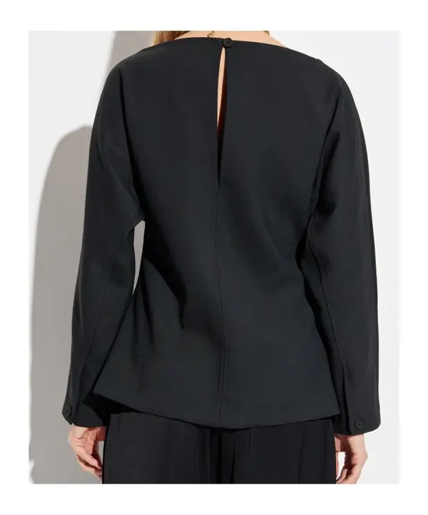 Studio Nicholson Long Sleeved Boatneck Top With Back Button Closure