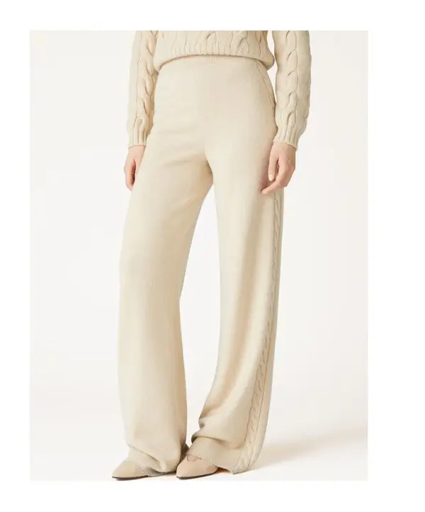 Loro Piana Rib-knitted Elastic Waist Casual Pants