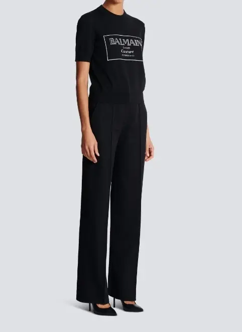 Balmain Logo Intarsia Crewneck T-shirt