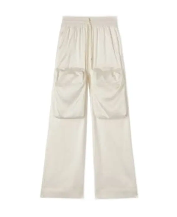 Off-White Drawstring Wide Leg Trousers