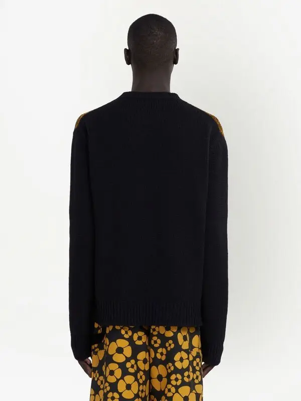 Marni X Carhartt Logo Intarsia Knit Crewneck Jumper