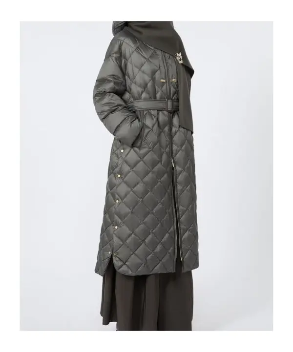 Max Mara Long Quilted Down Jacket In Water-repellent Fabric