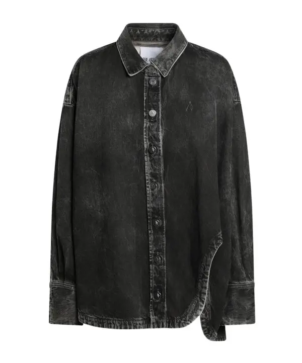Attico Diana Embroidered Logo Shirt - Black